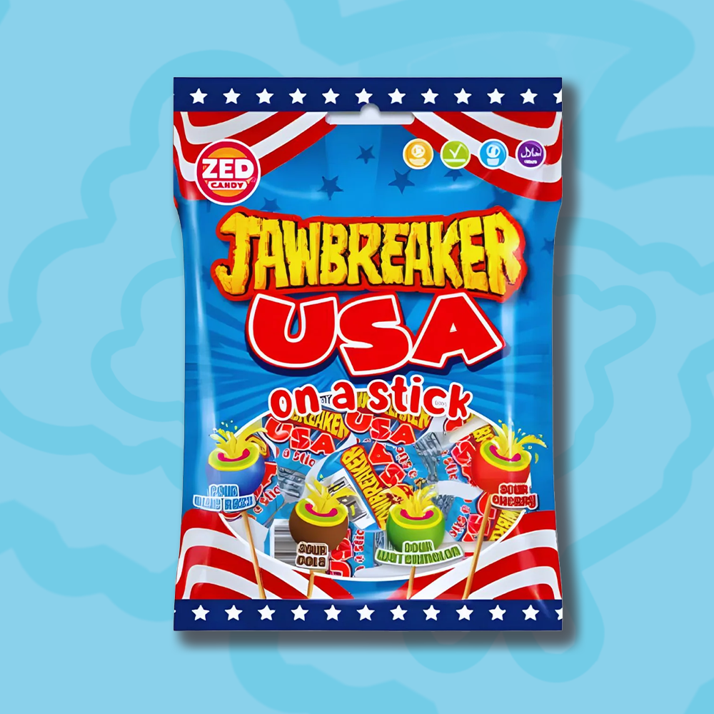 Zed Jawbreaker USA On-A-Stick – XXL Lollipop 160g – SnackShark